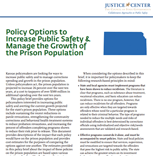 Policy Options to Increase Public Safety & Manage Prison Population ...