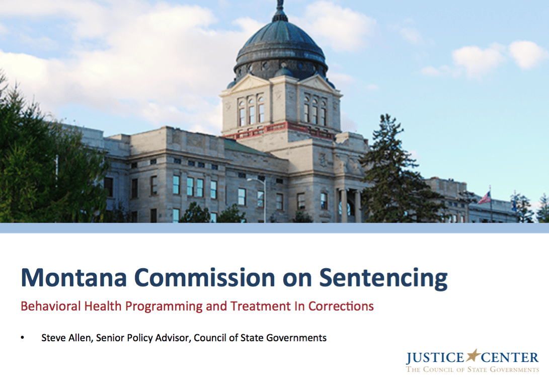 Montana Commission on Sentencing: Behavioral Health Programming and ...