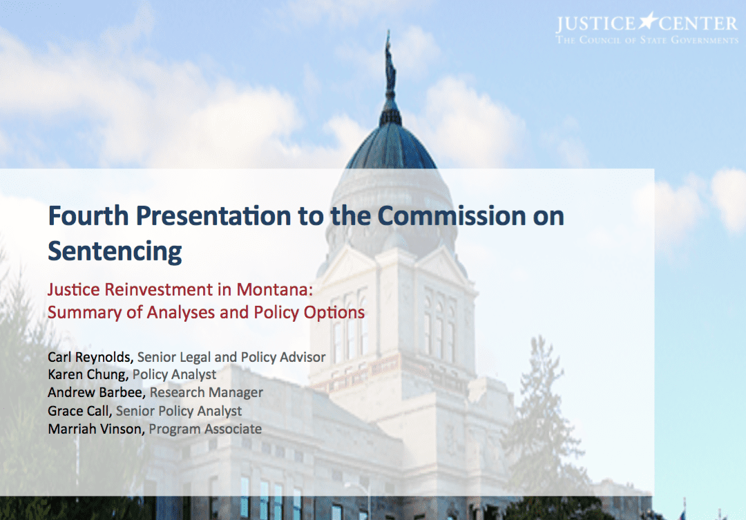 Montana Commission on Sentencing: Summary of Analyses and Policy ...