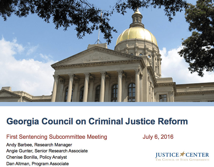 Justice Reinvestment in Georgia: Sentencing Presentation - CSG Justice ...