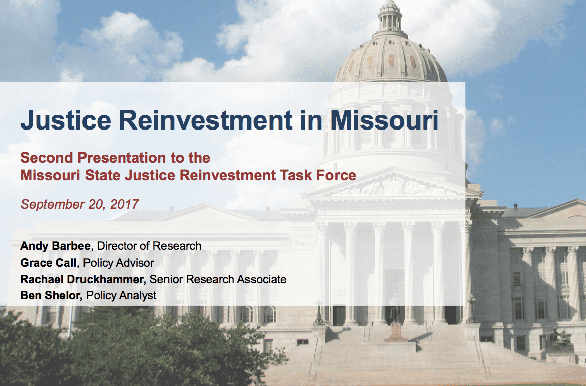 Justice Reinvestment in Missouri: Second Presentation - CSG Justice Center