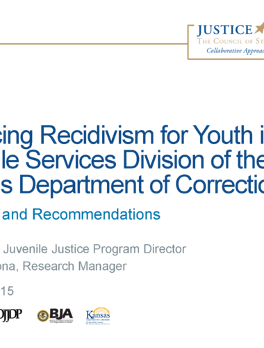 Reducing Juvenile Recidivism Csg Justice Center Csg Justice Center