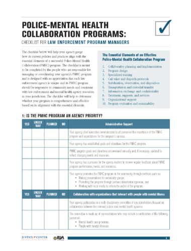 Program Checklists - CSG Justice Center - CSG Justice Center