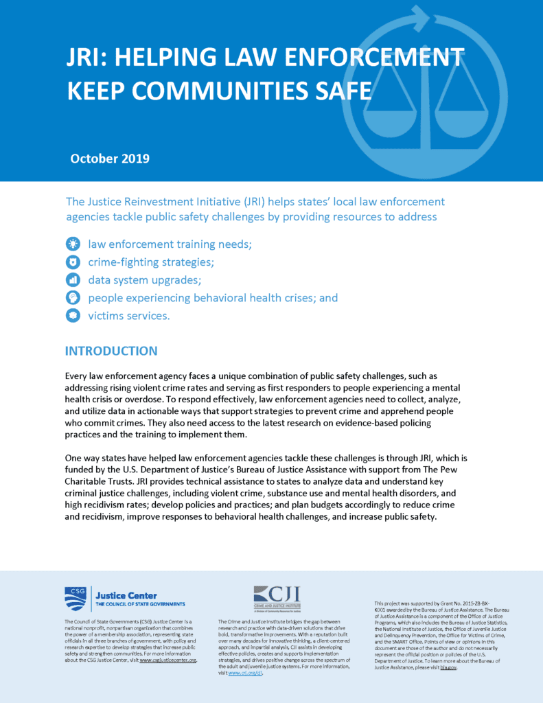 JRI: Helping Law Enforcement Keep Communities Safe - CSG Justice Center ...