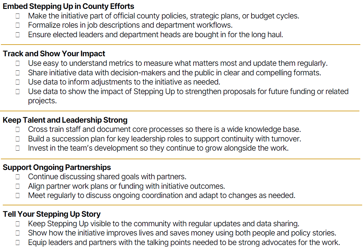 Stepping Up Readiness Toolkit - CSG Justice Center